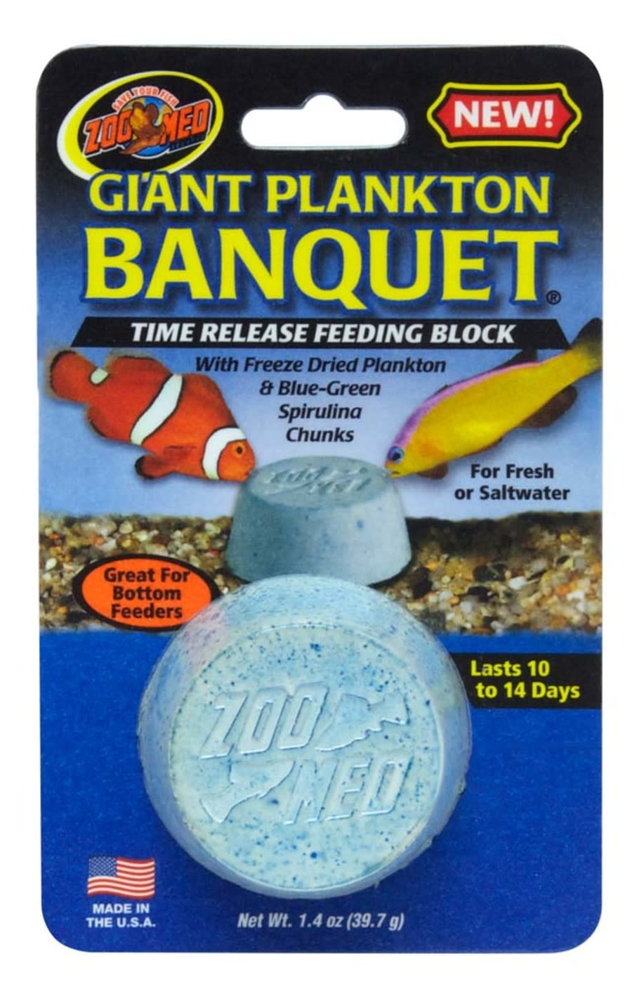 ZOO MED PLANTKTON BLOCK GIANT 1.4 OZ - The Hidden Reef, Inc