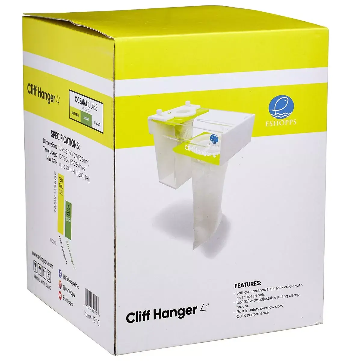 ESHOPPS CLIFF HANGER FILTER SOCK HOLDER 4" - The Hidden Reef, Inc