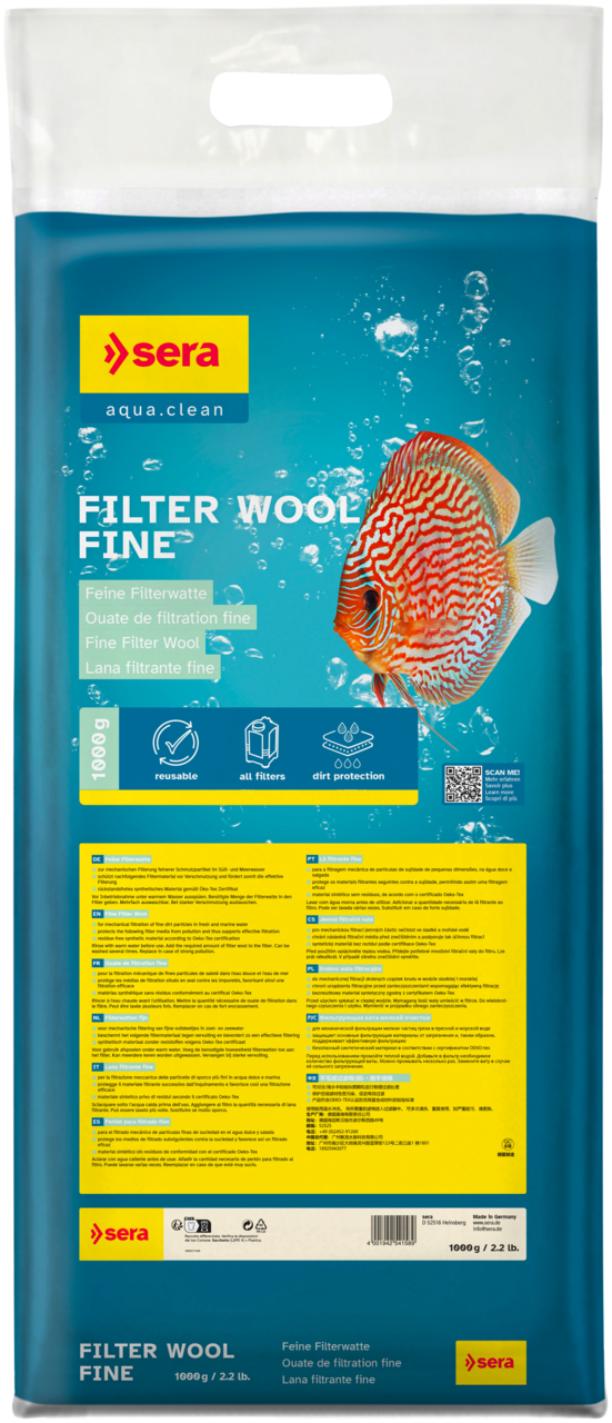 SERA FILTER WOOL FINE 2.2 LB - The Hidden Reef, Inc