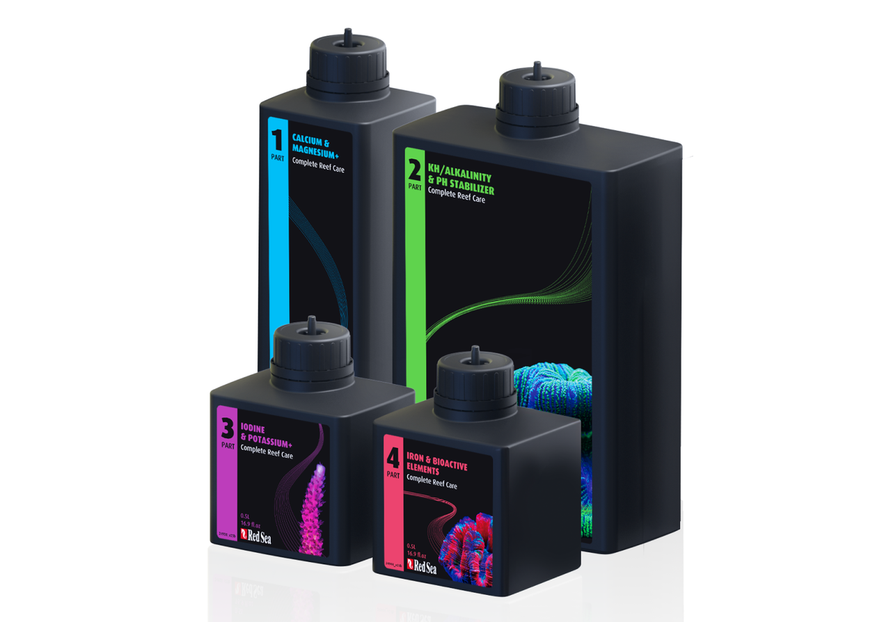 RED SEA 4 PART COMPLETE REEF CARE DOSING SYSTEM MEDIUM (300 L-80 GAL ...