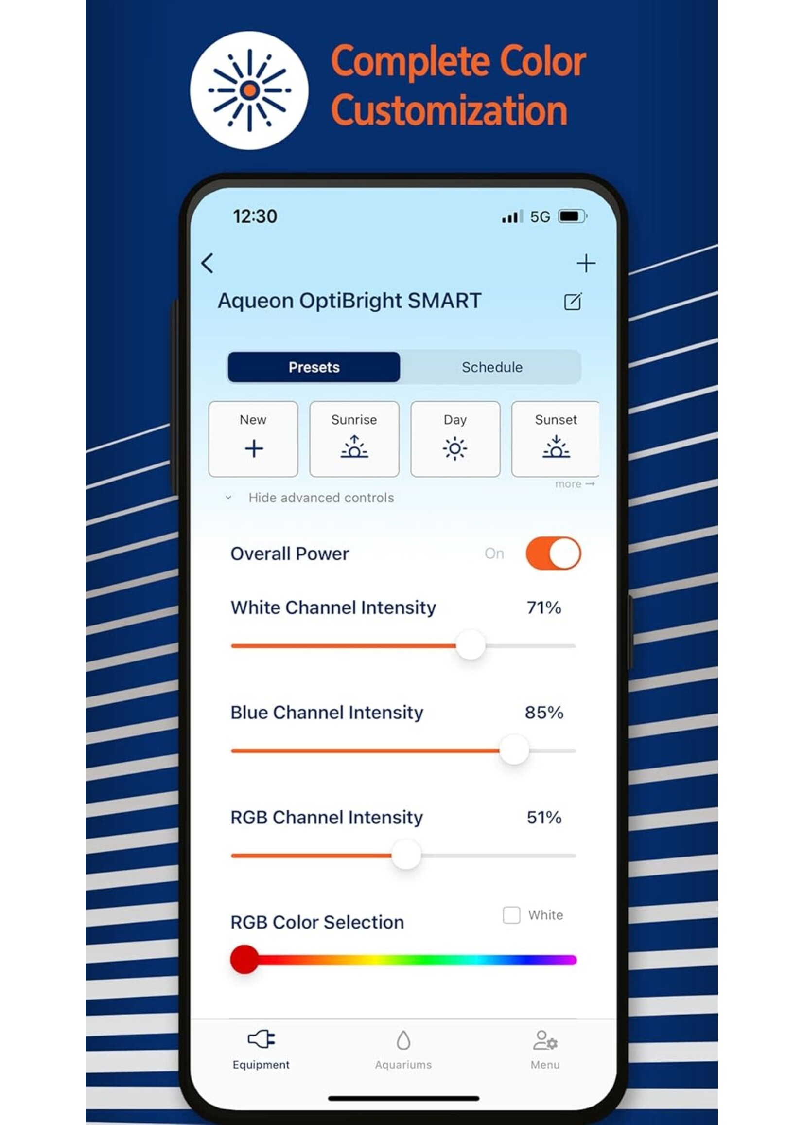 AQUEON OPTIBRIGHT SMART LED FIXTURE 48-54" - The Hidden Reef, Inc