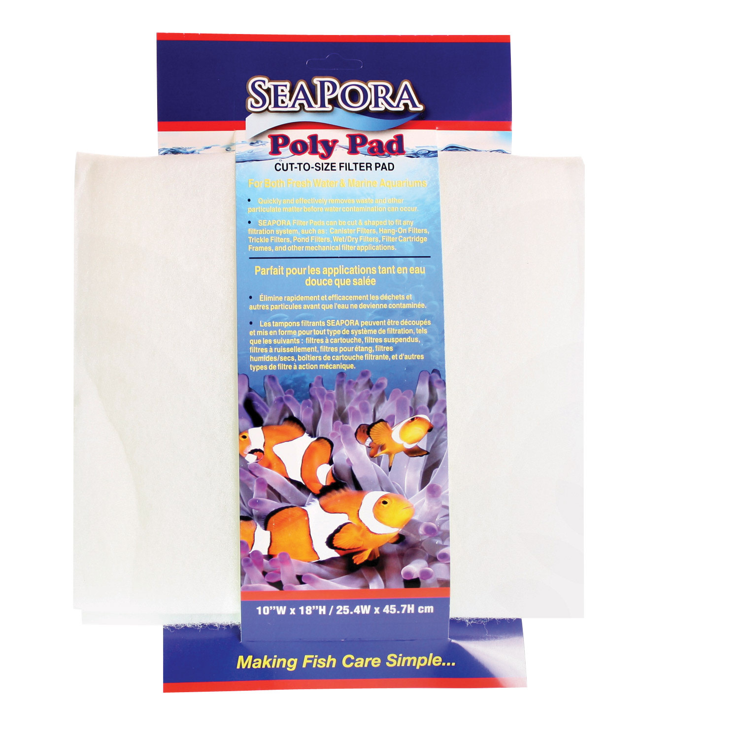 SEAPORA POLY FILTER PADS 18X10 - The Hidden Reef, Inc