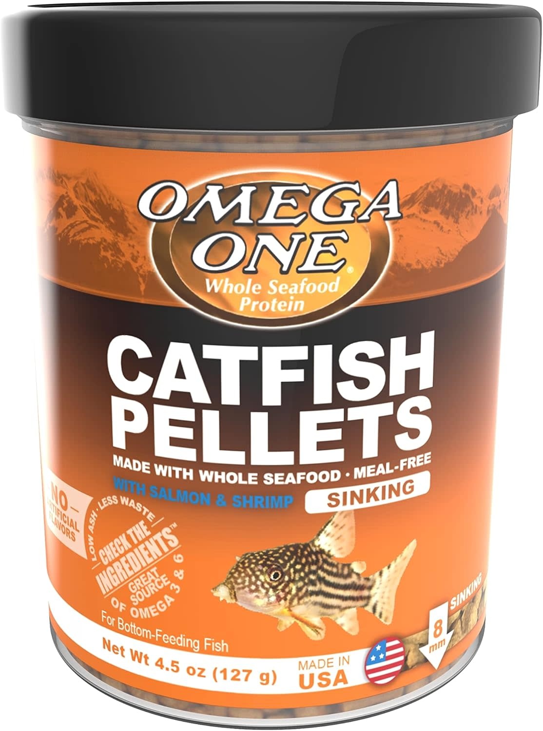 OMEGA CATFISH PELLETS 4.5 OZ - The Hidden Reef, Inc