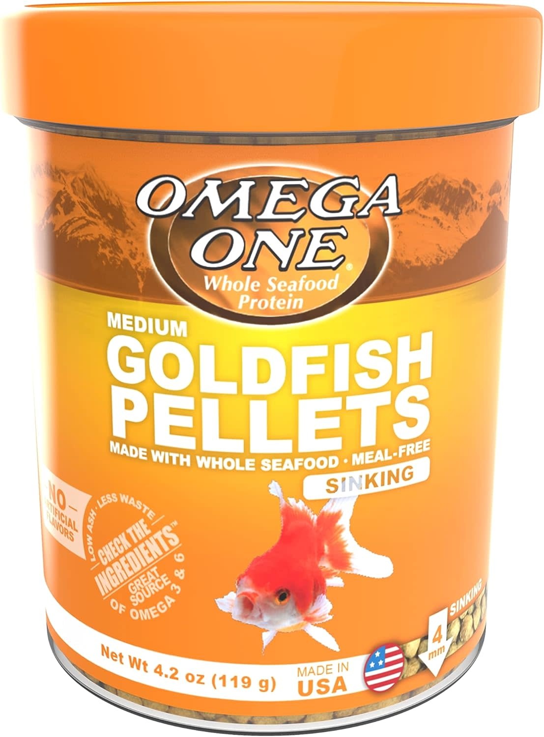 OMEGA GOLDFISH PELLET M 4.2 OZ - The Hidden Reef, Inc