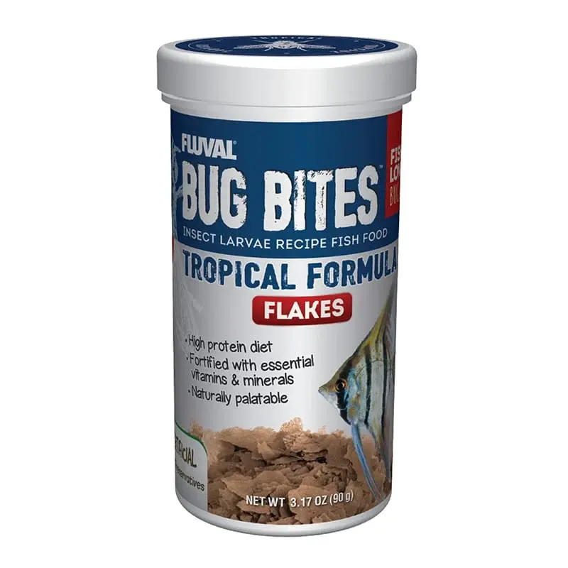 Fluval FLUVAL BUG BITES TROPICAL FLAKES 3.17 OZ - The Hidden Reef, Inc