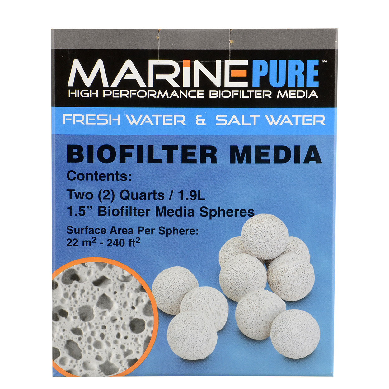 MARINE PURE BIO FILTER MEDIA SPHERES 2 QT - The Hidden Reef, Inc