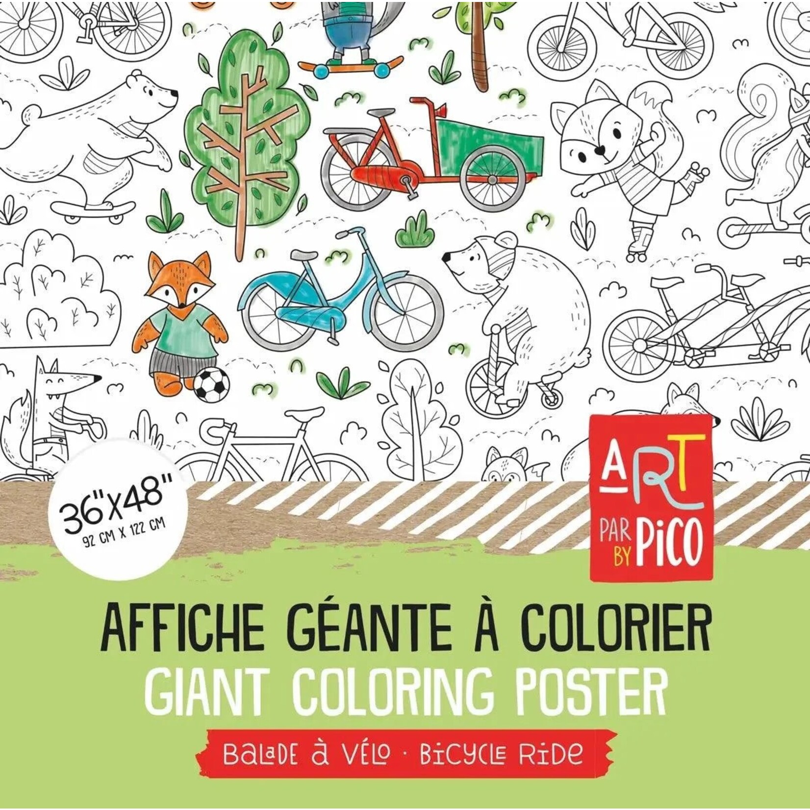 PICO - Giant Coloring Poster - Bike ride - La Culotte à l'Envers
