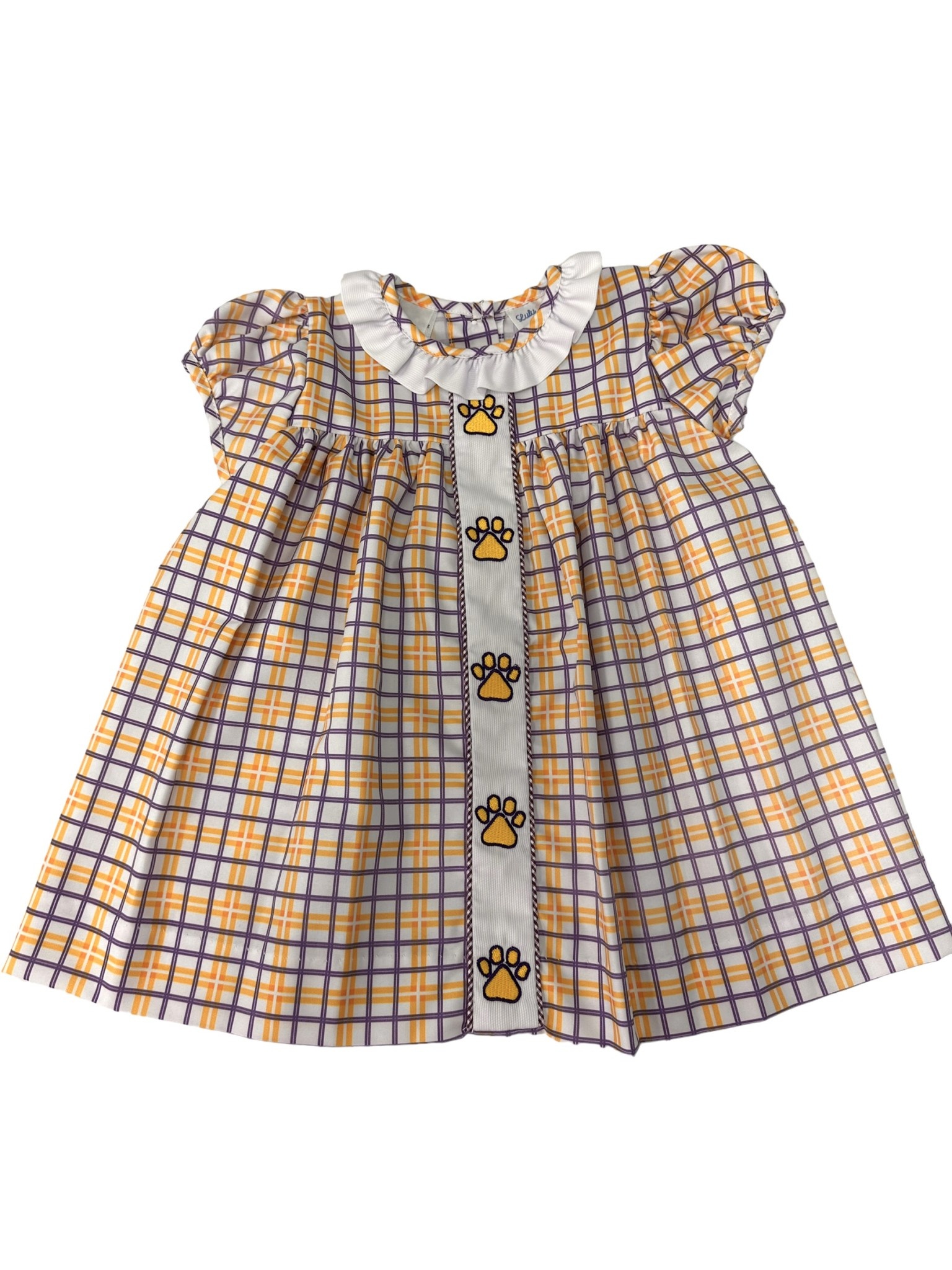 Tiger Paw LSU Plaid Dress - Babys Corner
