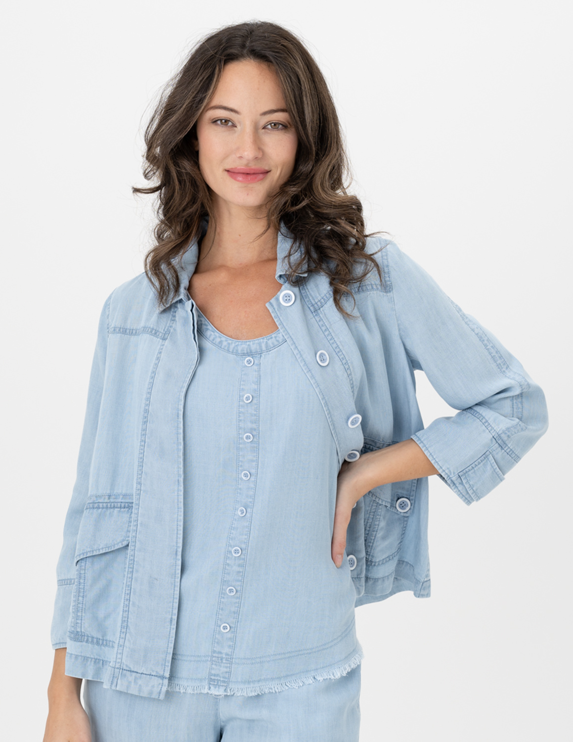 RENUAR JACKET TENCEL CHAMBRAY/BLEU - Boutique Nomade RENUAR JACKET TENCEL CHAMBRAY/BLEU - Boutique Nomade