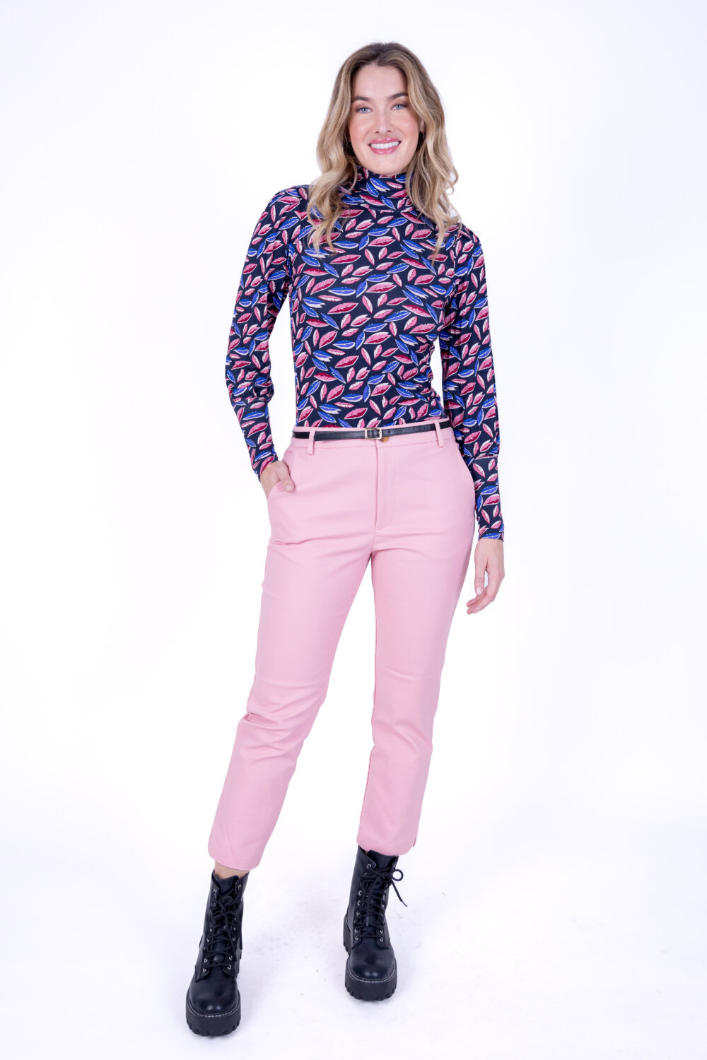 LYLU HAUT THELMA FEUILLES ROSE/BLEU - Boutique Nomade