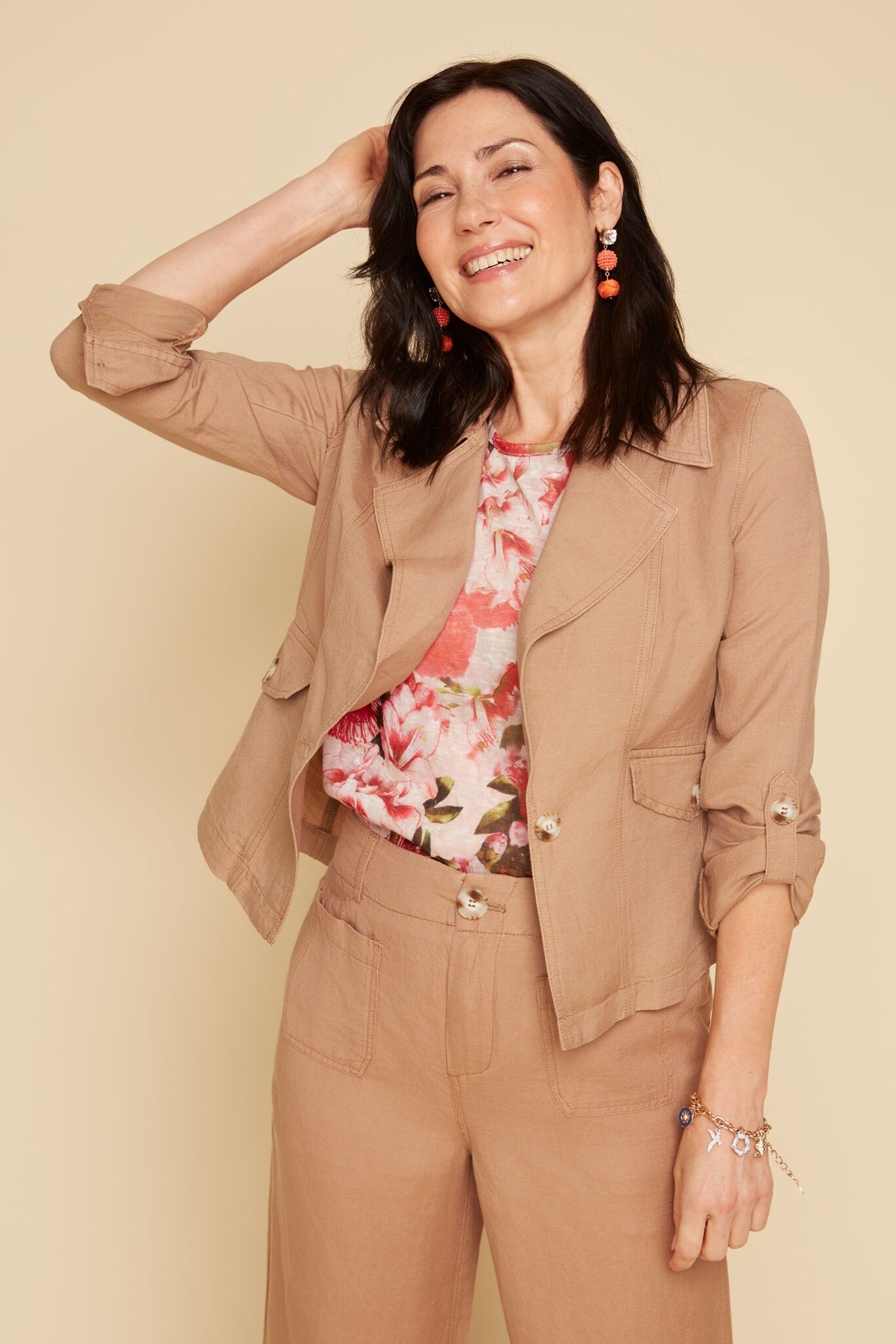 RENUAR 25E VESTON MANCHES 3/4 TAN - Boutique Nomade
