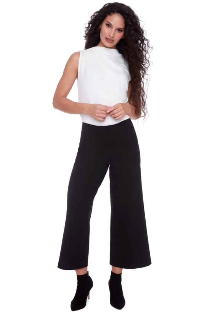 TYLER MADISON 25H PANT CROP WIDE LEG BLACK - Boutique Nomade