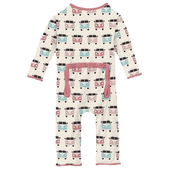 KicKee Pants Bamboo Coverall With Zipper, Summer Sky