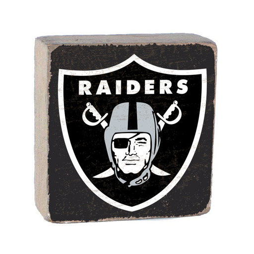 RUSTIC MARLIN Raiders Rustic Wood Team Block - Touchdown Gifts, Inc.