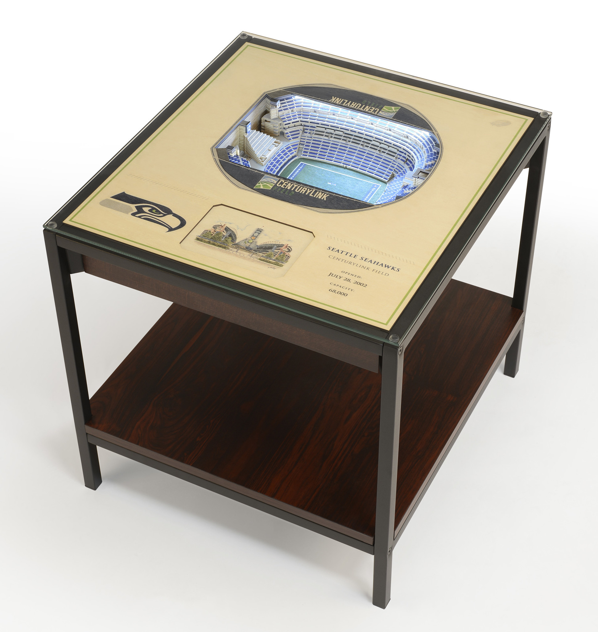 Seattle Seahawks 25-Layer LED StadiumView End Table - Touchdown Gifts, Inc.