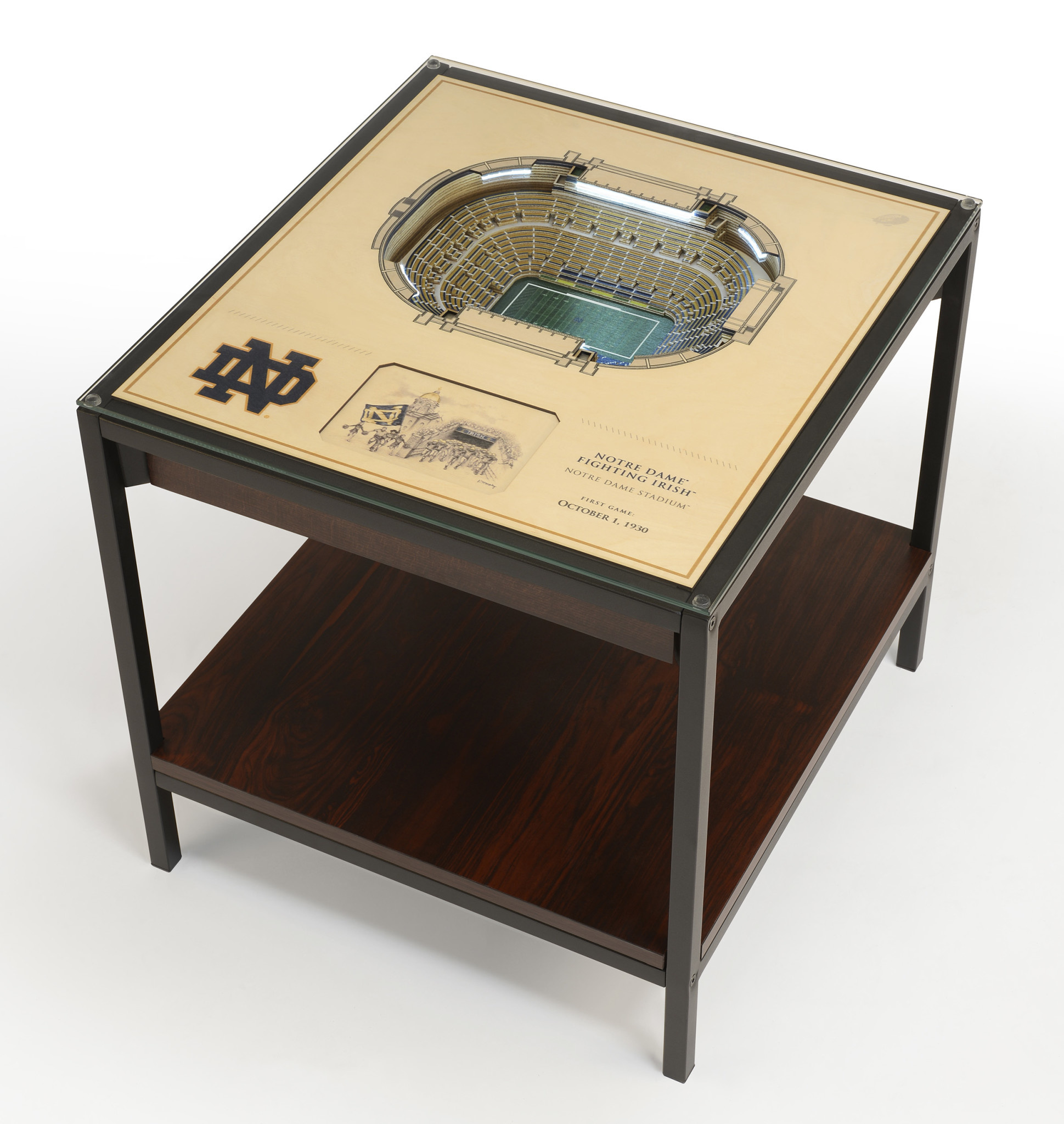 Notre Dame Fighting Irish 25-Layer LED StadiumView End Table ...