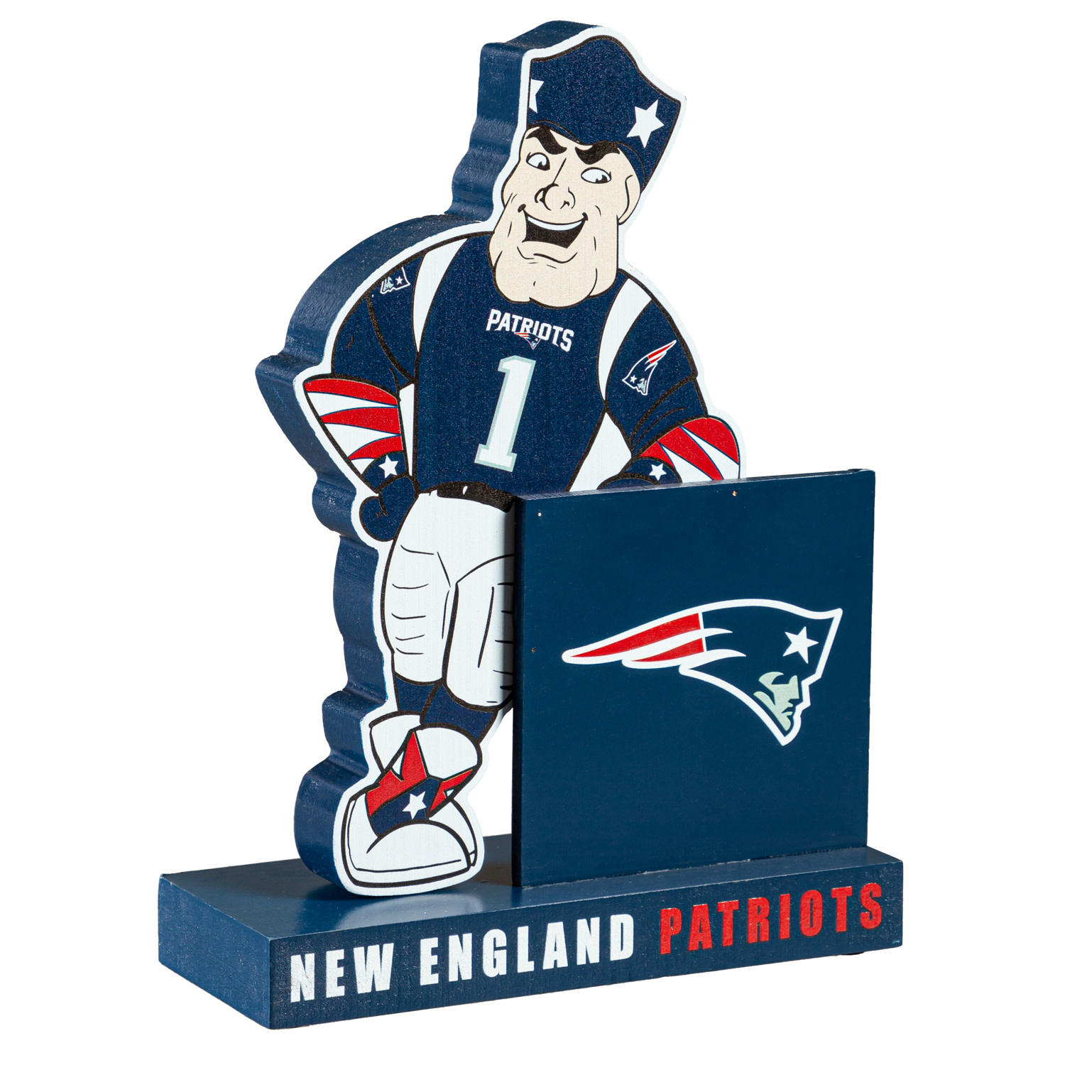 New England Patriots Wood Mascot Standee With Team Logo - Touchdown ...