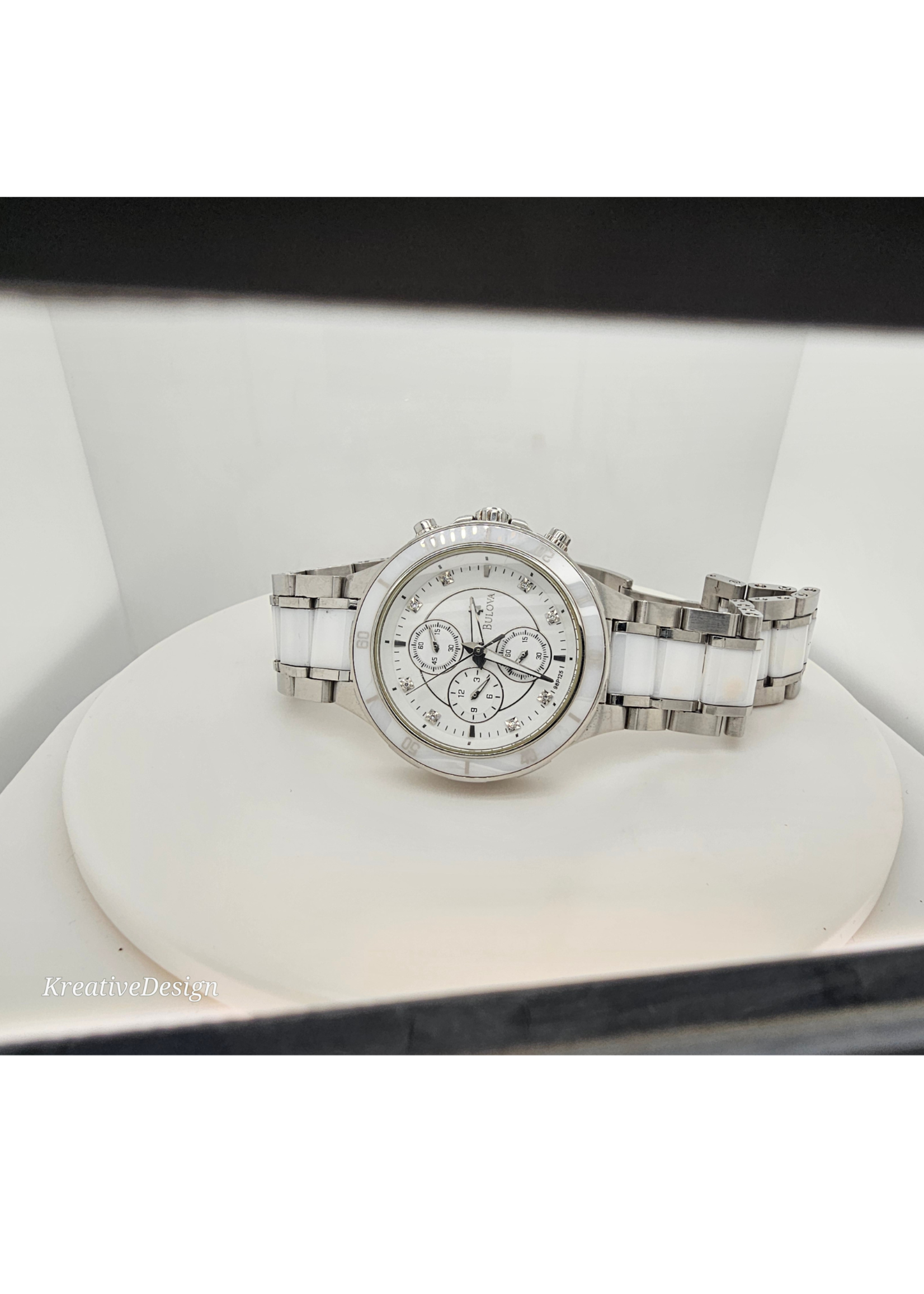 Vintage Bulova White Porcelain Watch - Kreative Design