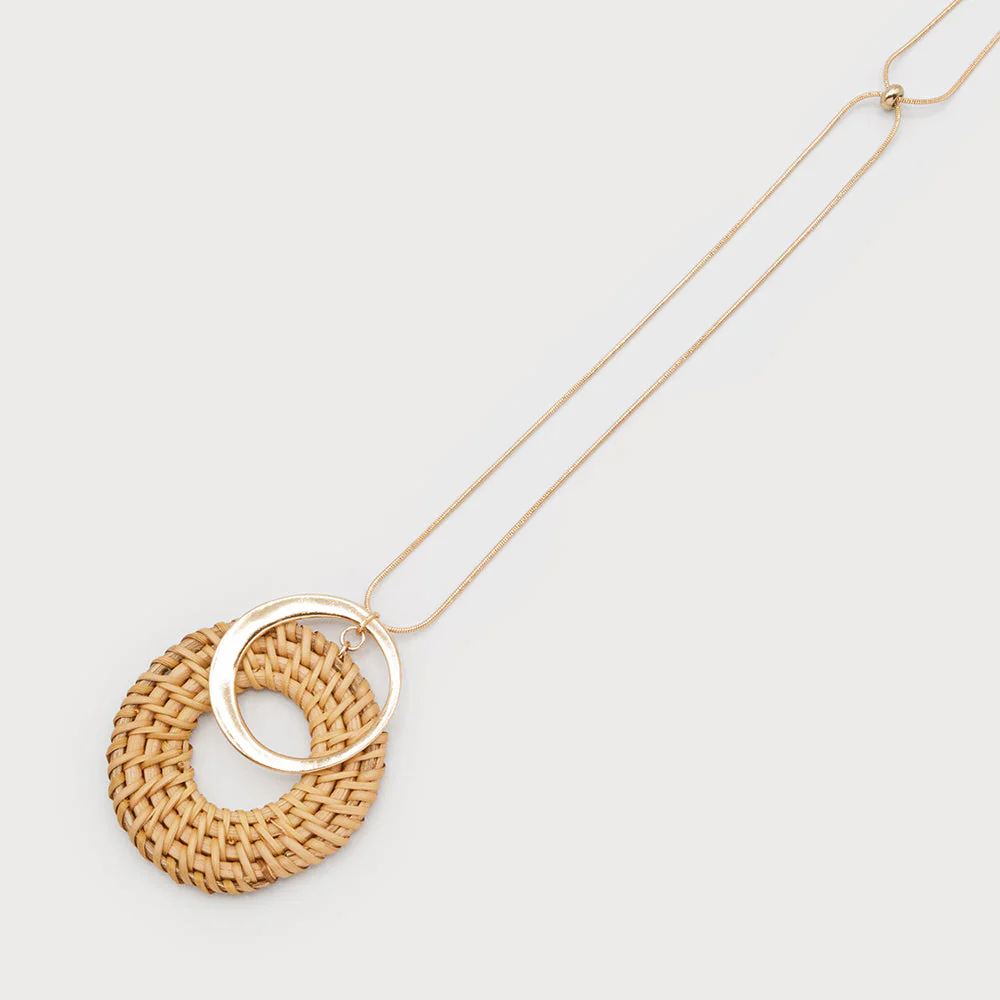 Rafia Pendant on Chain - Kreative Design