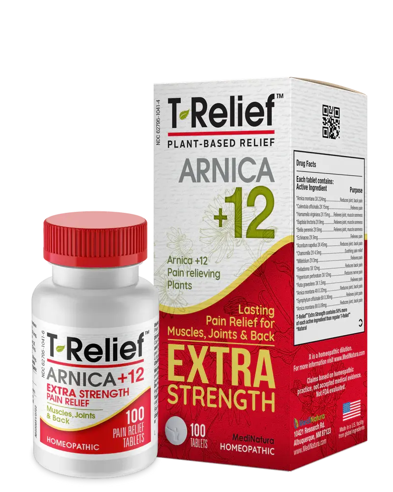 T-Relief Arnica+12 Extra Strength Tablets 100ct - The HEALTH Fix Store