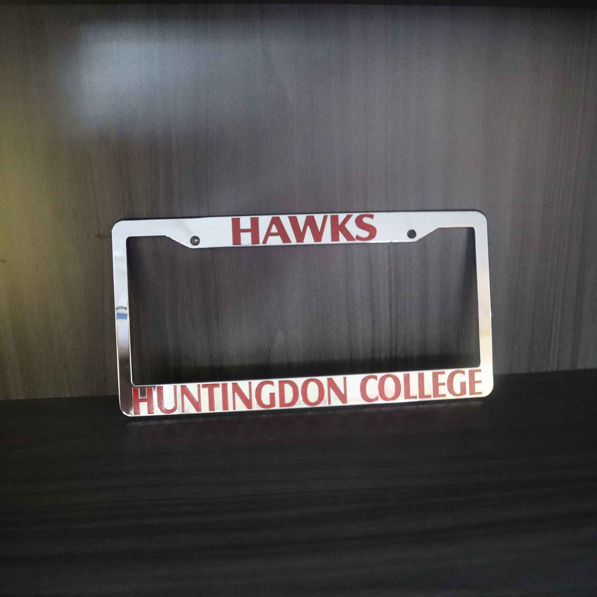 Hawks Huntingdon College License Plate Frame - The Scarlet & Grey Shop
