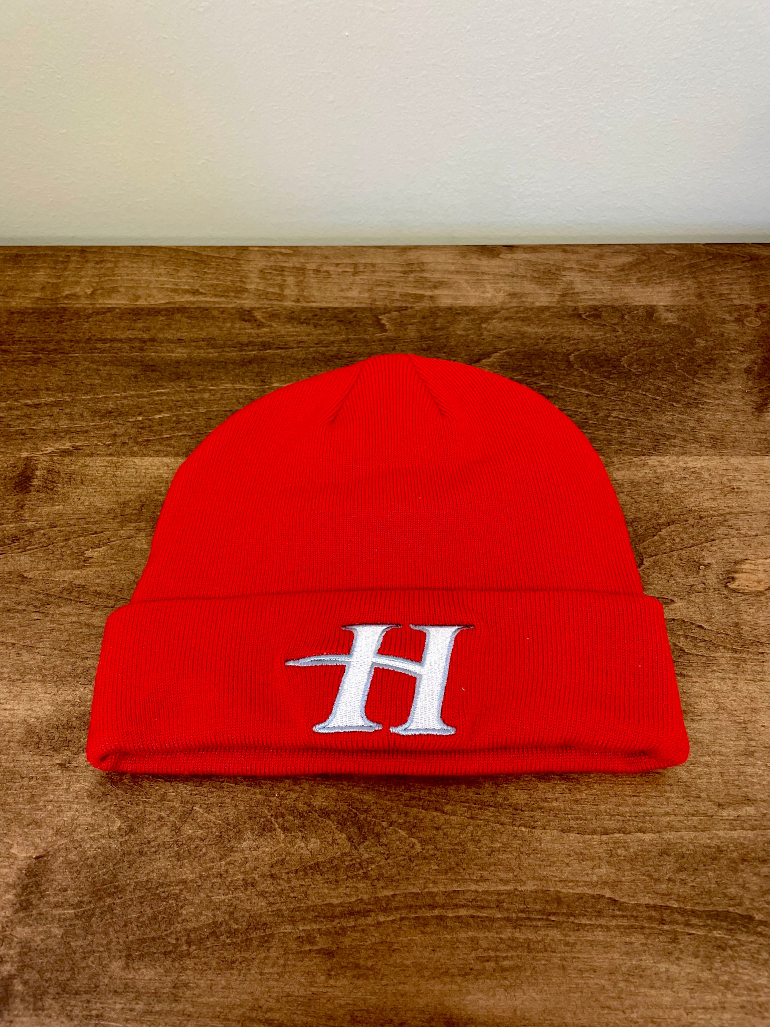Red Hawk Beanie with H logo - The Scarlet & Grey Shop