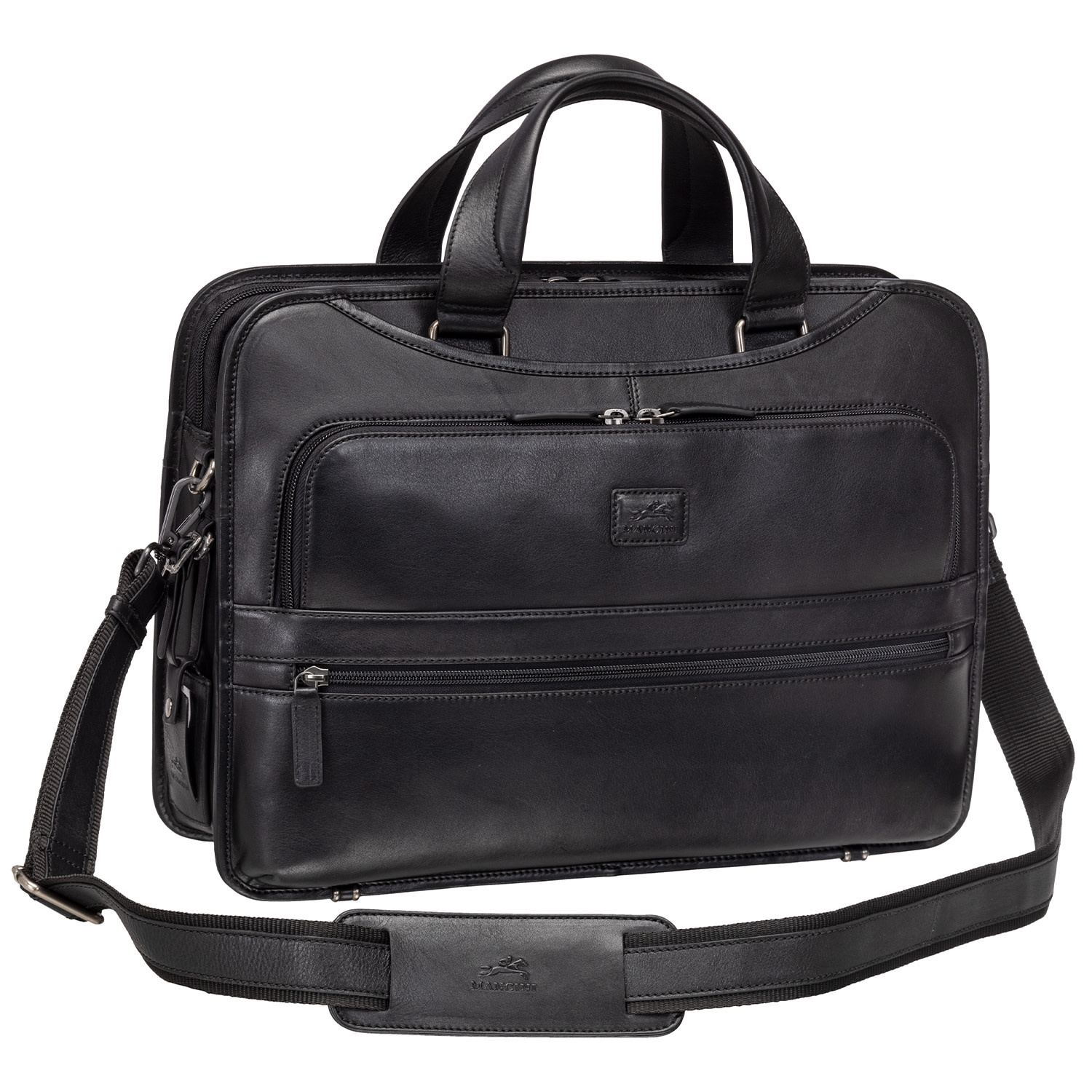 Mancini - Triple Compartment Leather Briefcase - Ford and McIntyre Men ...