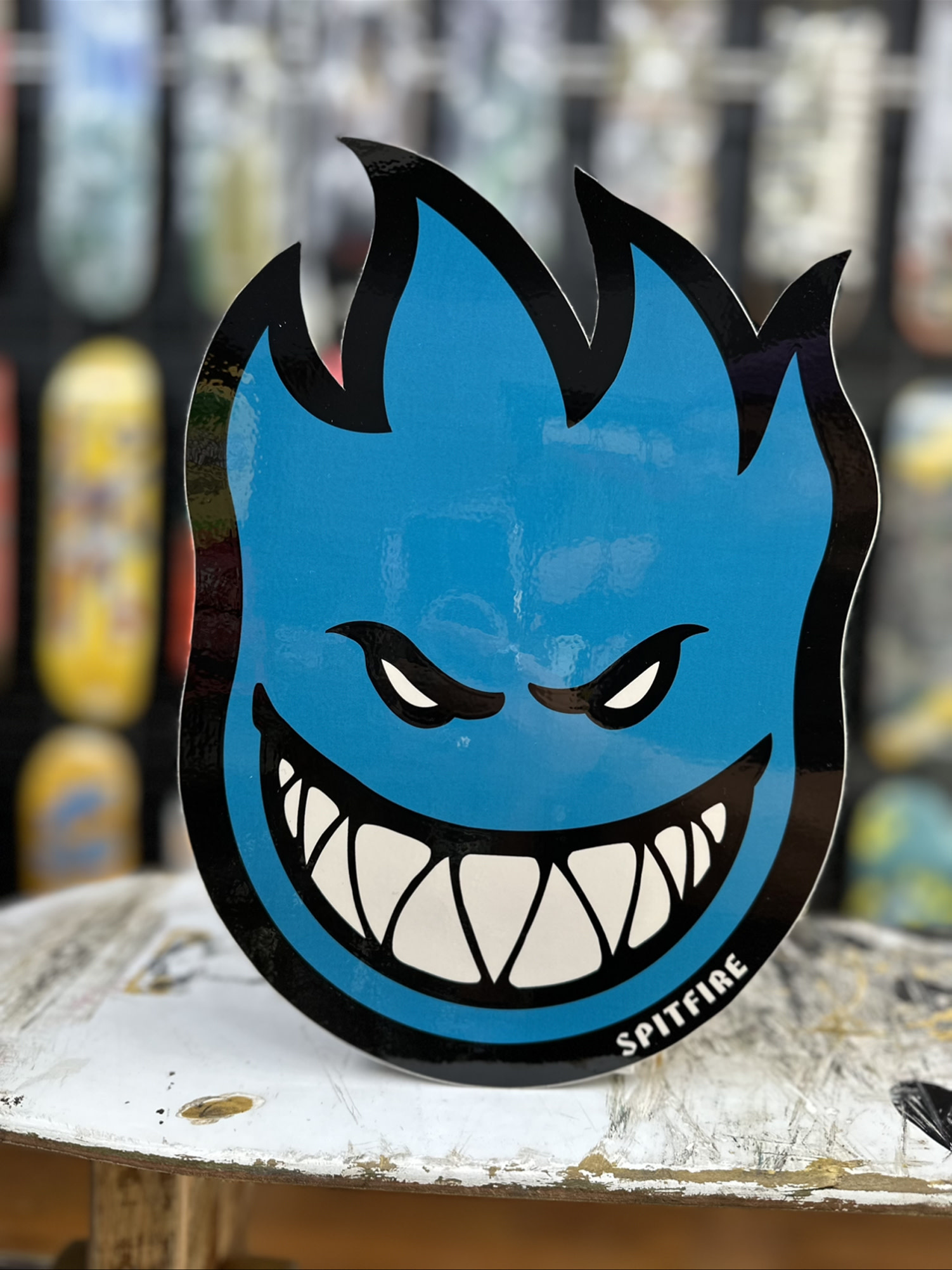 SPITFIRE - Bighead Fireball Large Blue Sticker - 29cm - Hilltop Skateshop