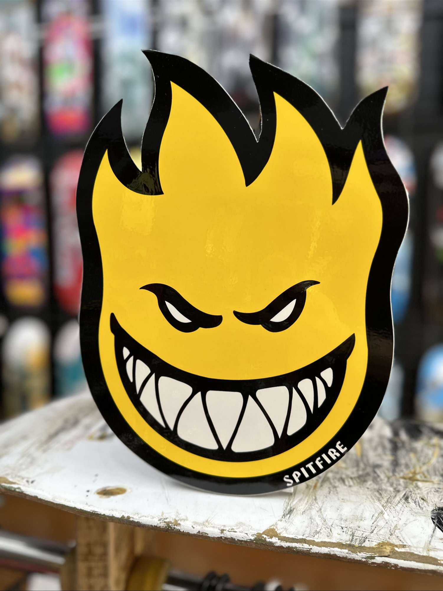 SPITFIRE WHEELS - Bighead Fireball Large Yellow Sticker - 29cm ...