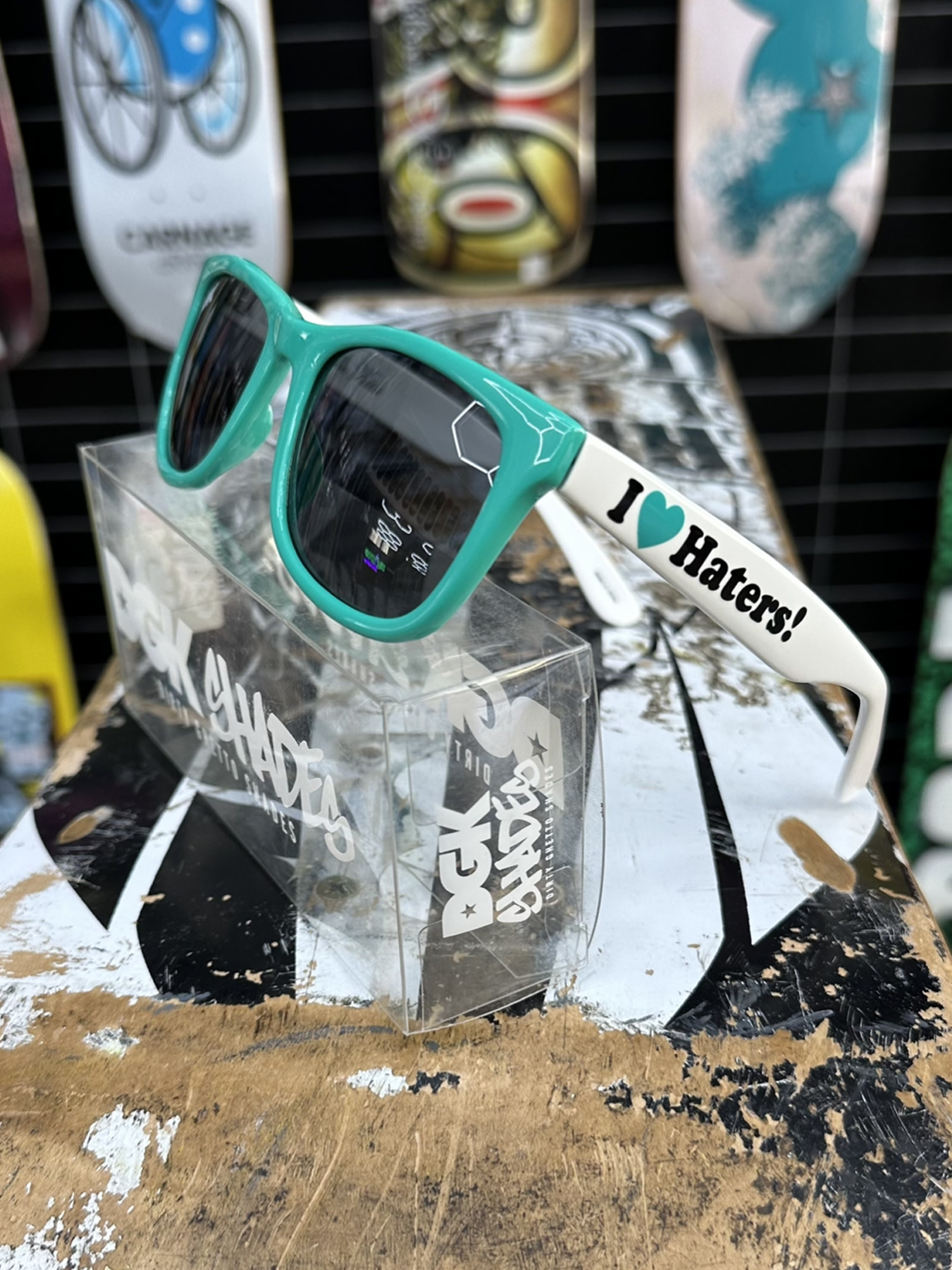 DGK - I Love Haters Sunnies Two Tones - Teal/White - Hilltop Skateshop