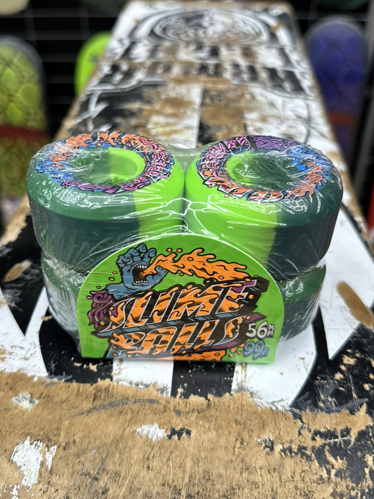 SLIME BALLS - Greetings Green/Green/Black - 56mm 99a - Hilltop Skateshop