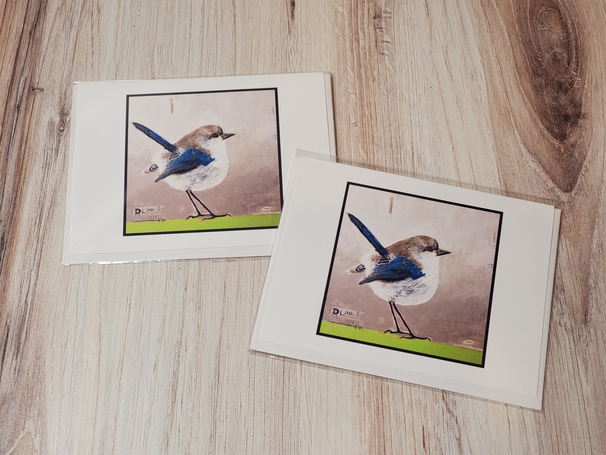 Notecard - blue winged - Chickadee Art Collective