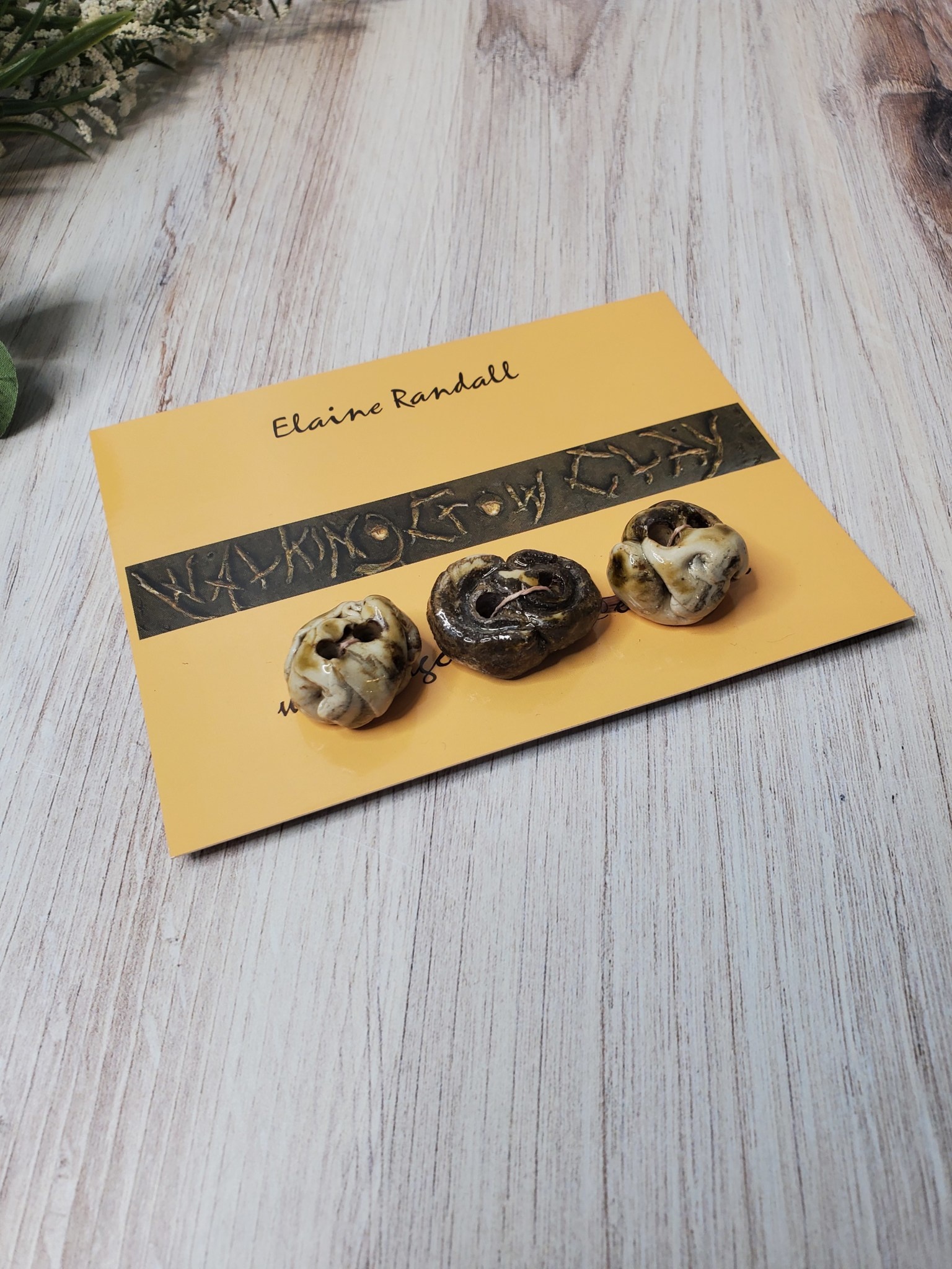 Ceramic Buttons - Cream & Browns - 3 pack - Freeforms - Chickadee Art ...