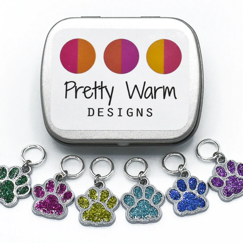 Pretty Warm Designs - Paw Charm Ring Stitch Marker - Valley Yarn Ltd