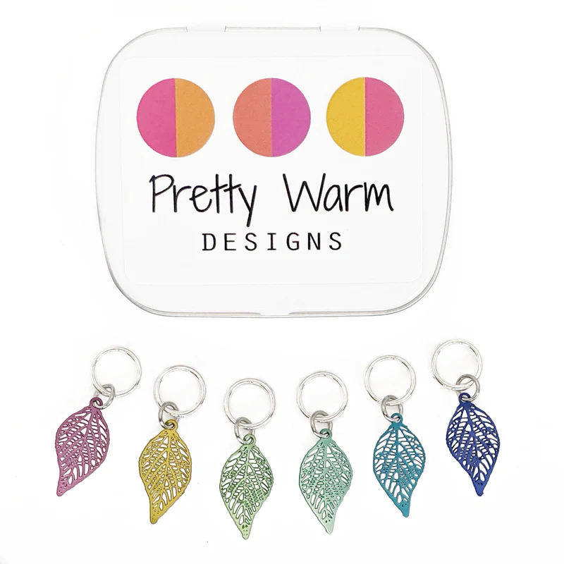 Pretty Warm Designs - Fallen Leaves Stitch Markers - Valley Yarn Ltd