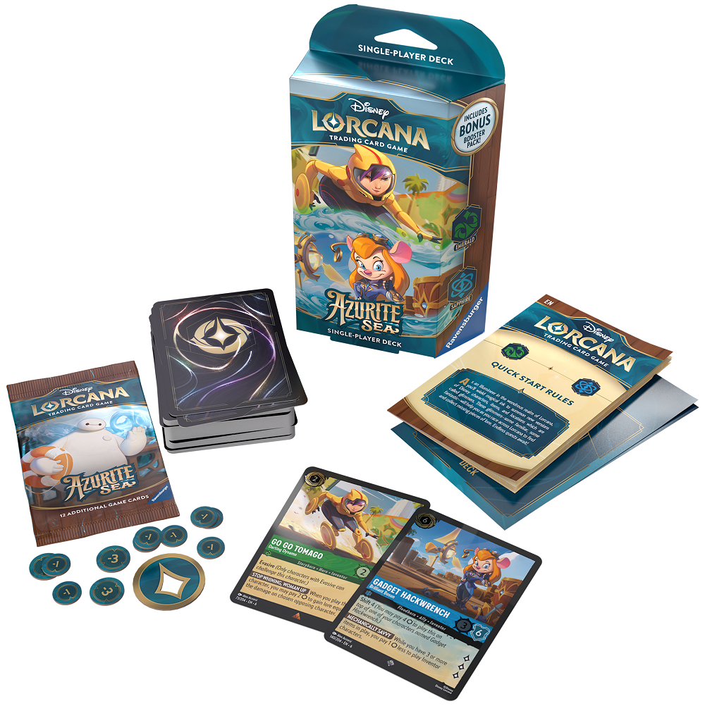 Disney Lorcana - Mer Azurite Deck de Démarrage Emeraude Saphir (FR ...
