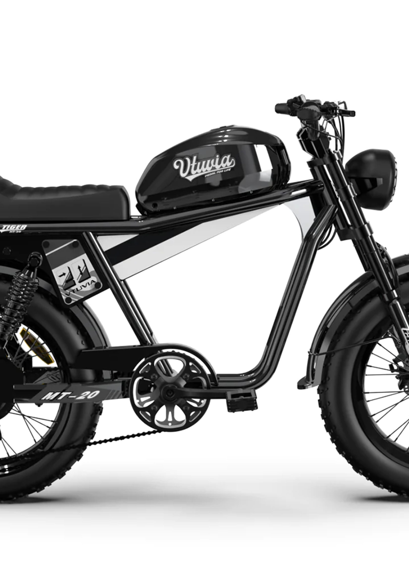 Tiger Moped-Style Electric Bike Qiolor Tiger is a Moped-Style 20-inch ...