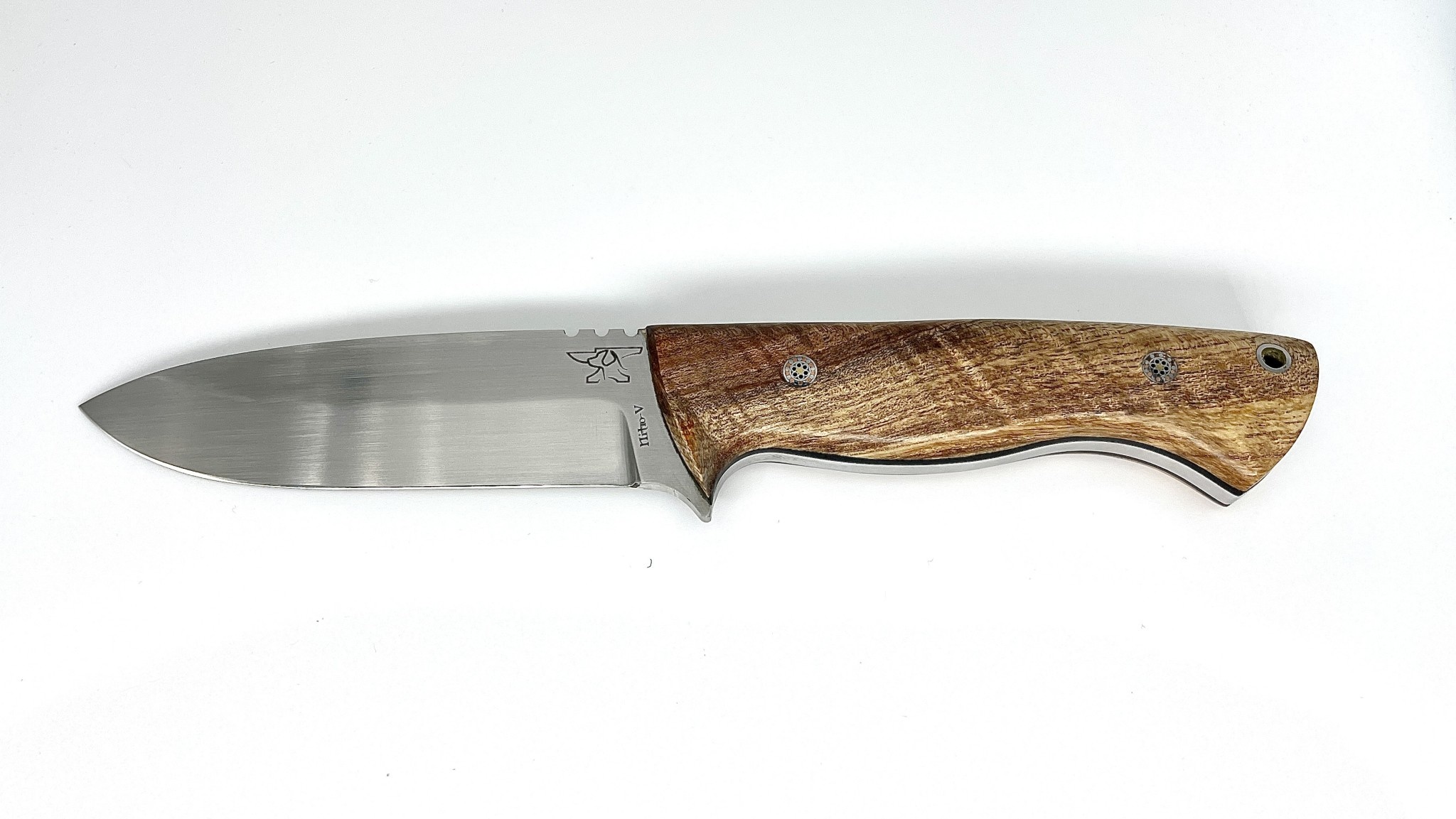 Cur Custom Blades CC217 Nitro-V & Spalted Pecan Kestrel Bushcraft ...