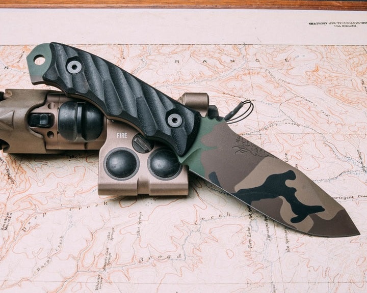 Half Face Blades HFB007 CPM3V & G10 Black & Camo Disaster Jr - Quinn ...