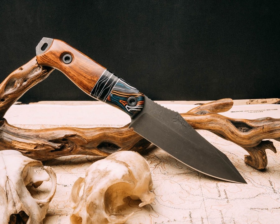Half Face Blades HFB044 S45VN & Desert Ironwood Field Knife - Quinn ...