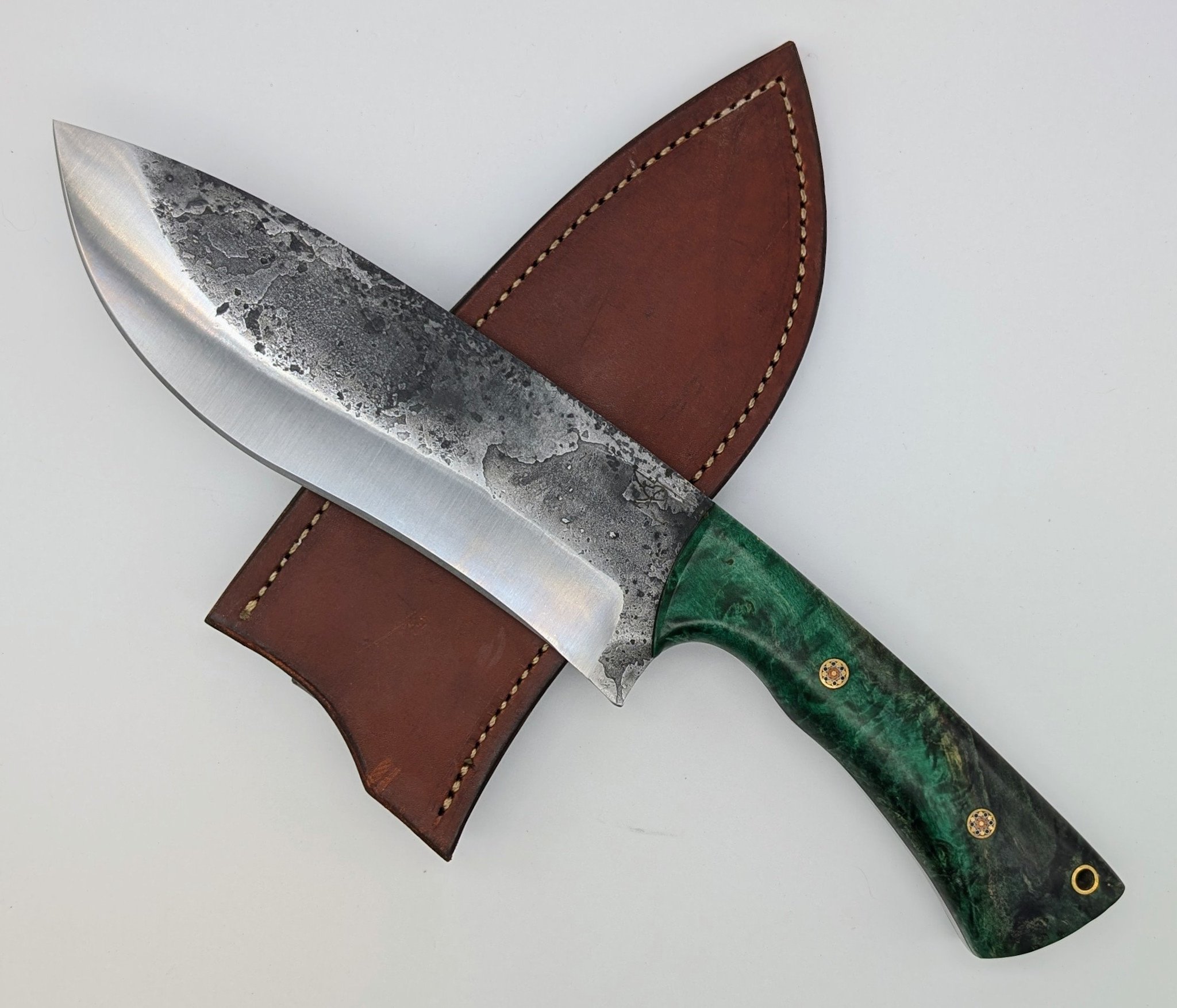 Cur Custom CC333 8670 & Dyed Maple Recurve Camp Chopper - Quinn Knives ...