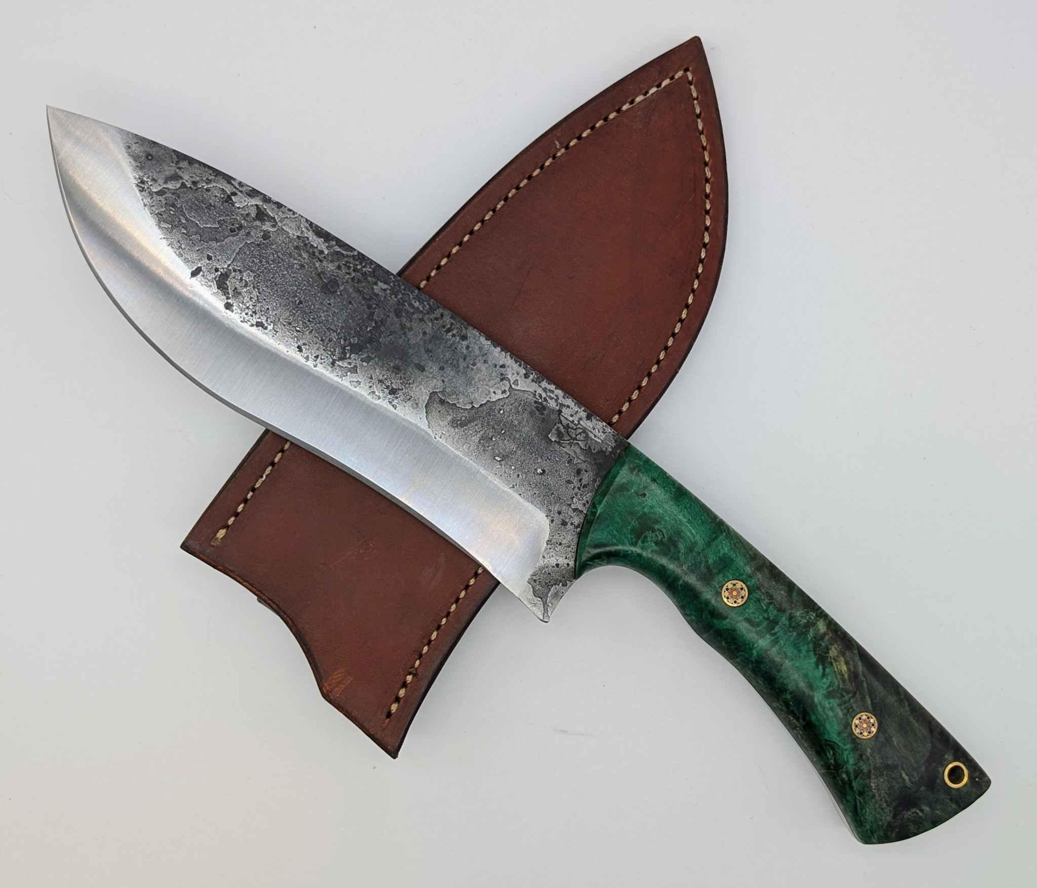Cur Custom CC333 8670 & Dyed Maple Recurve Camp Chopper - Quinn Knives ...