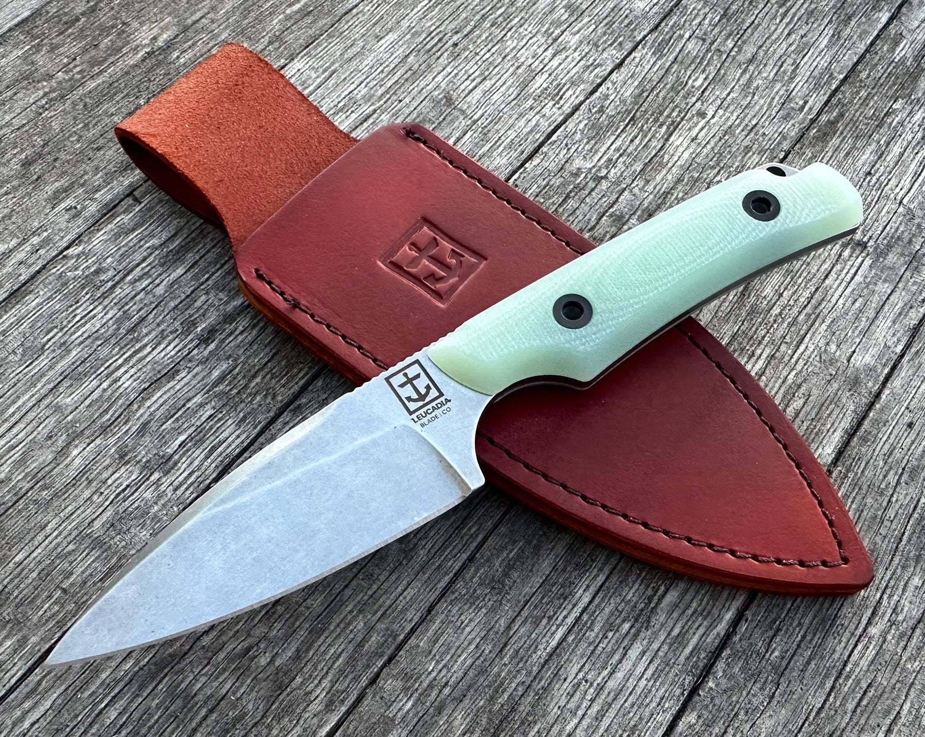Leucadia Blade Co LBC001L AEBL & G10 Jade Ghost Ono - Quinn Knives ...