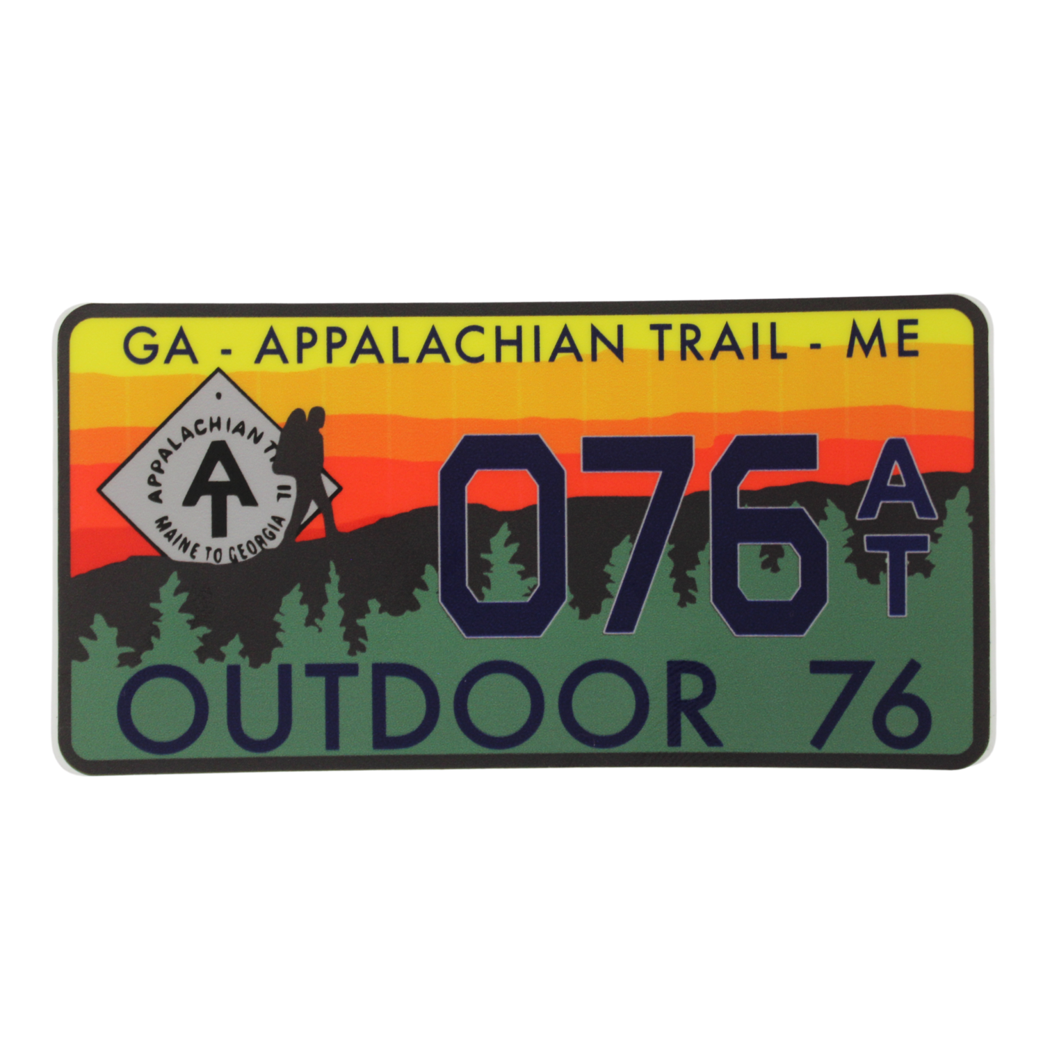 O76 - License Plate Sticker - Outdoor 76