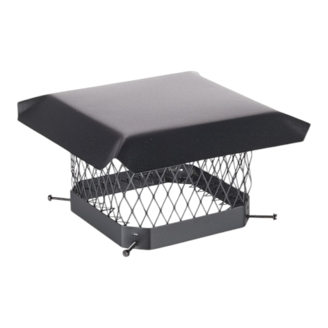 37158 Shelter Black Steel Square Chimney Cap - Bud's Warehouse