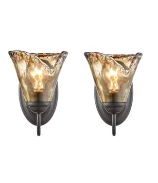 41582 Claxy 1-Light Oil Rubbed Bronze Wall Sconce 2-Pack - Bud's Warehouse
