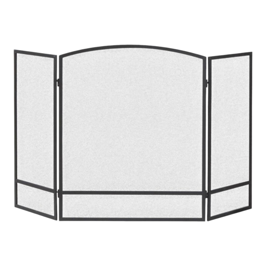 44435 Master Forge Black 3 -Panel Arched Fireplace Screen - Bud's Warehouse
