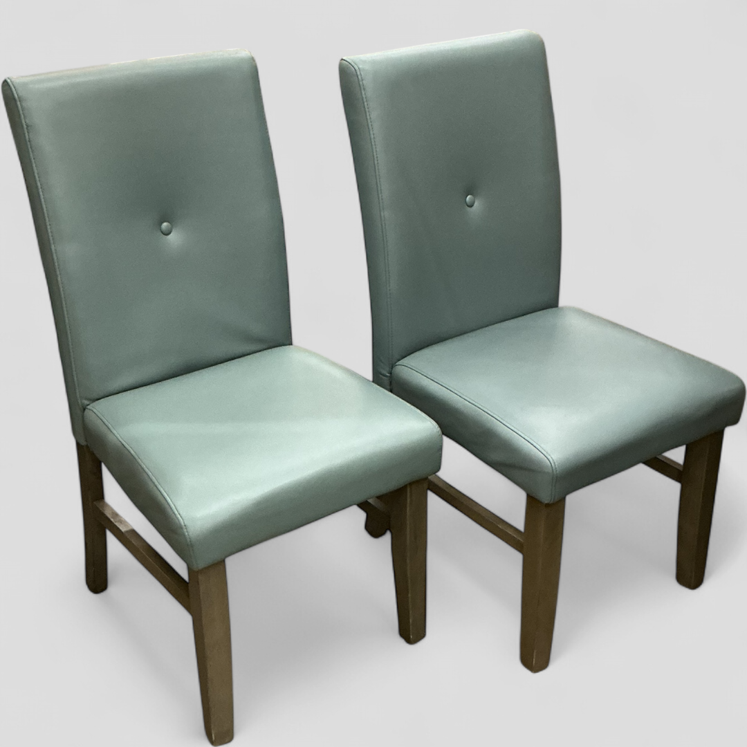 45595 Powell Breena Faux Leather Slate Blue Chairs Set of 2 - Bud's ...