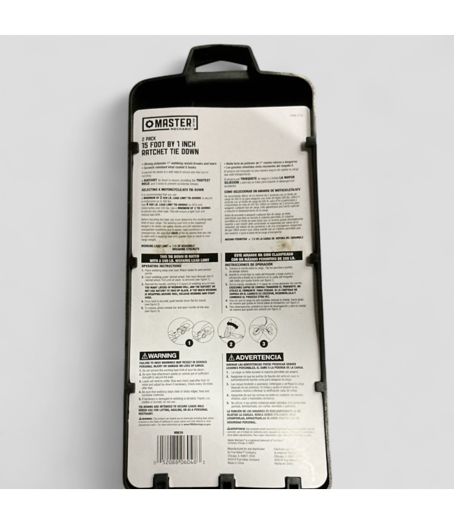 45762 Master Mechanic Ratchet Tie Down 2-Pack - Bud's Warehouse