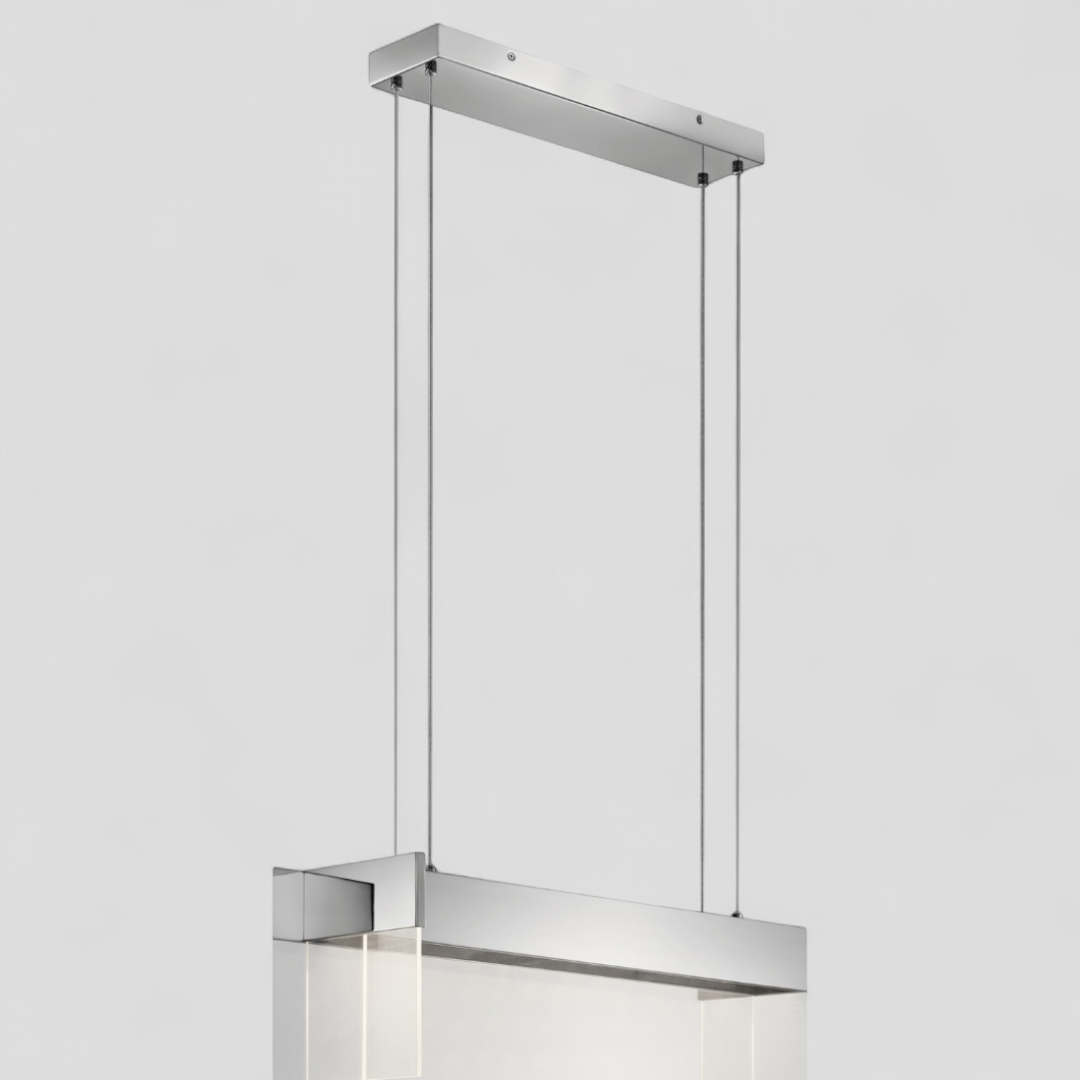 46799 Modern Chrome Rectangular LED Pendant Light - Bud's Warehouse